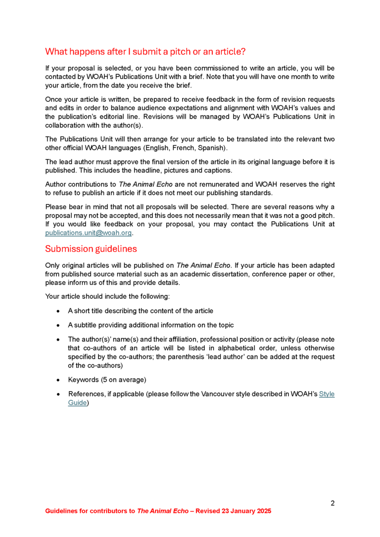 Submission Guidelines - The Animal Echo