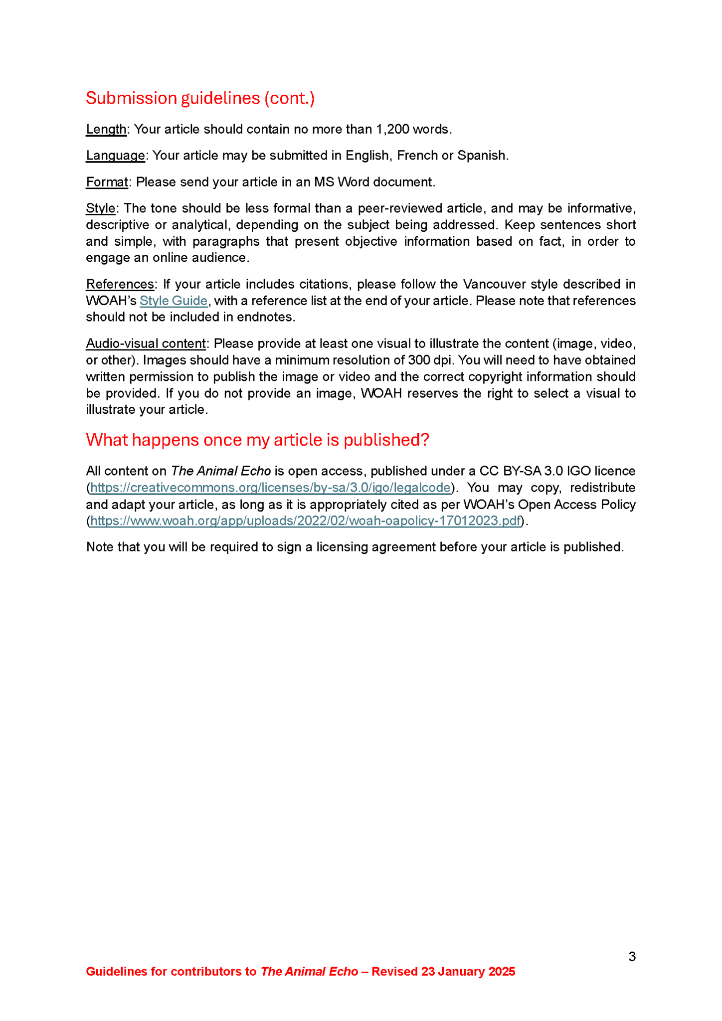 Submission Guidelines - The Animal Echo